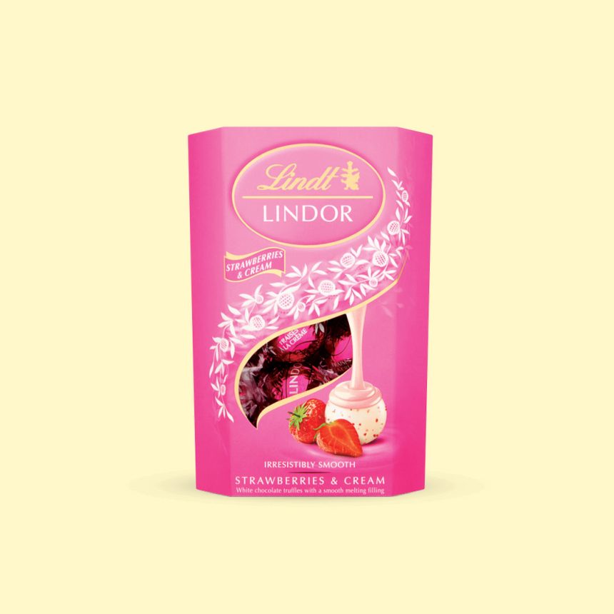 Strawberries and Cream White Chocolate LINDOR Truffles | Online Flowers ...